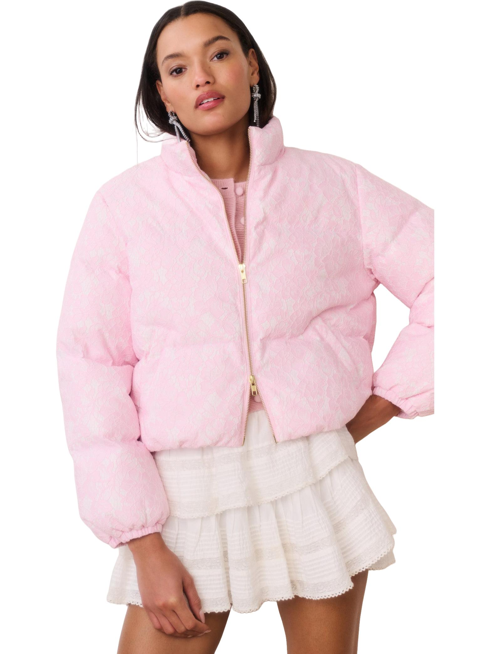 LOVESHACKFANCY Celesta Lace Puffer Jacket